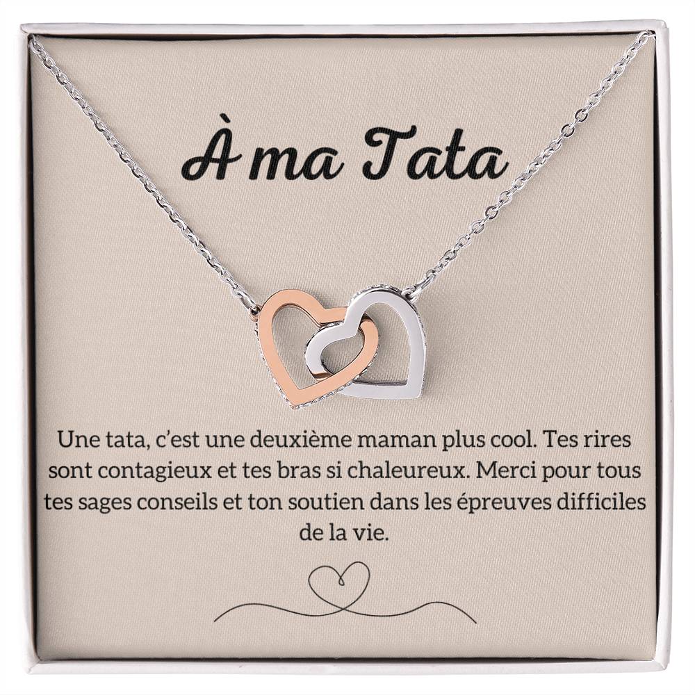 Collier pour ma tata double cœur - Tatamour- Une tata, c’est une
