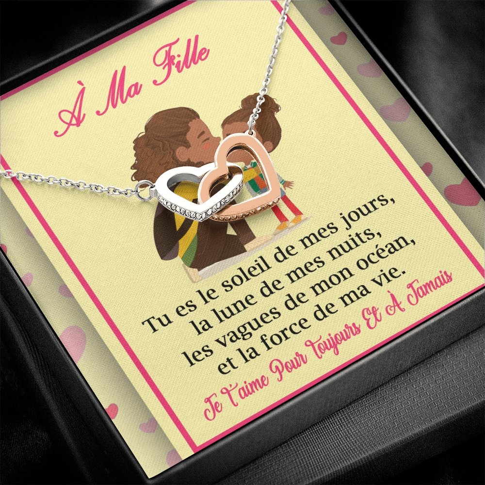 Collier a ma fille double cœur - Linky -1