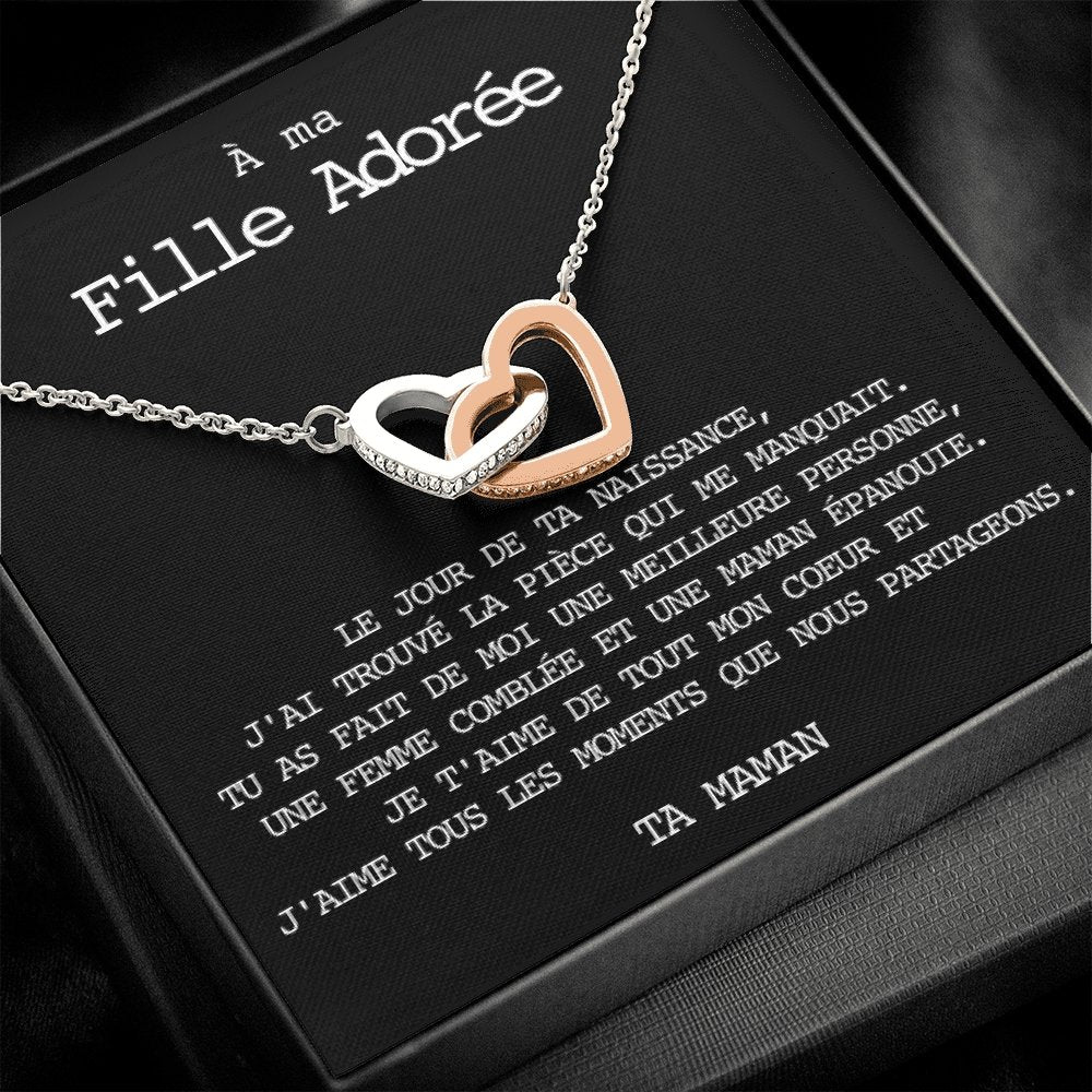 Collier a ma fille double cœur - Linky -1